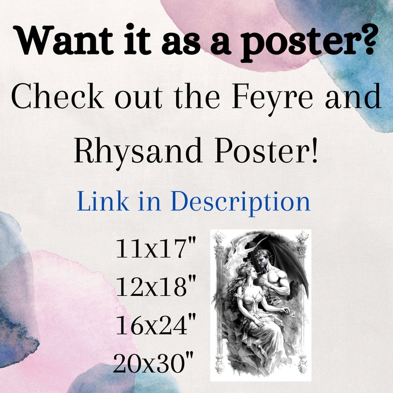 Feyre and Rhysand Print ACOTAR Feyre Rhysand Art Sarah J - Etsy