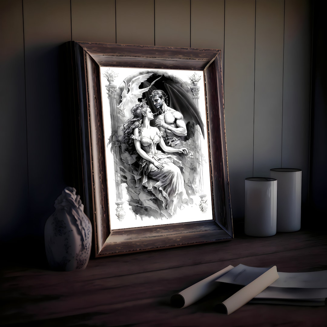 Feyre and Rhysand Print - ACOTAR Feyre Rhysand Art - Sarah J Maas Wall Art - Court of Thorns ...