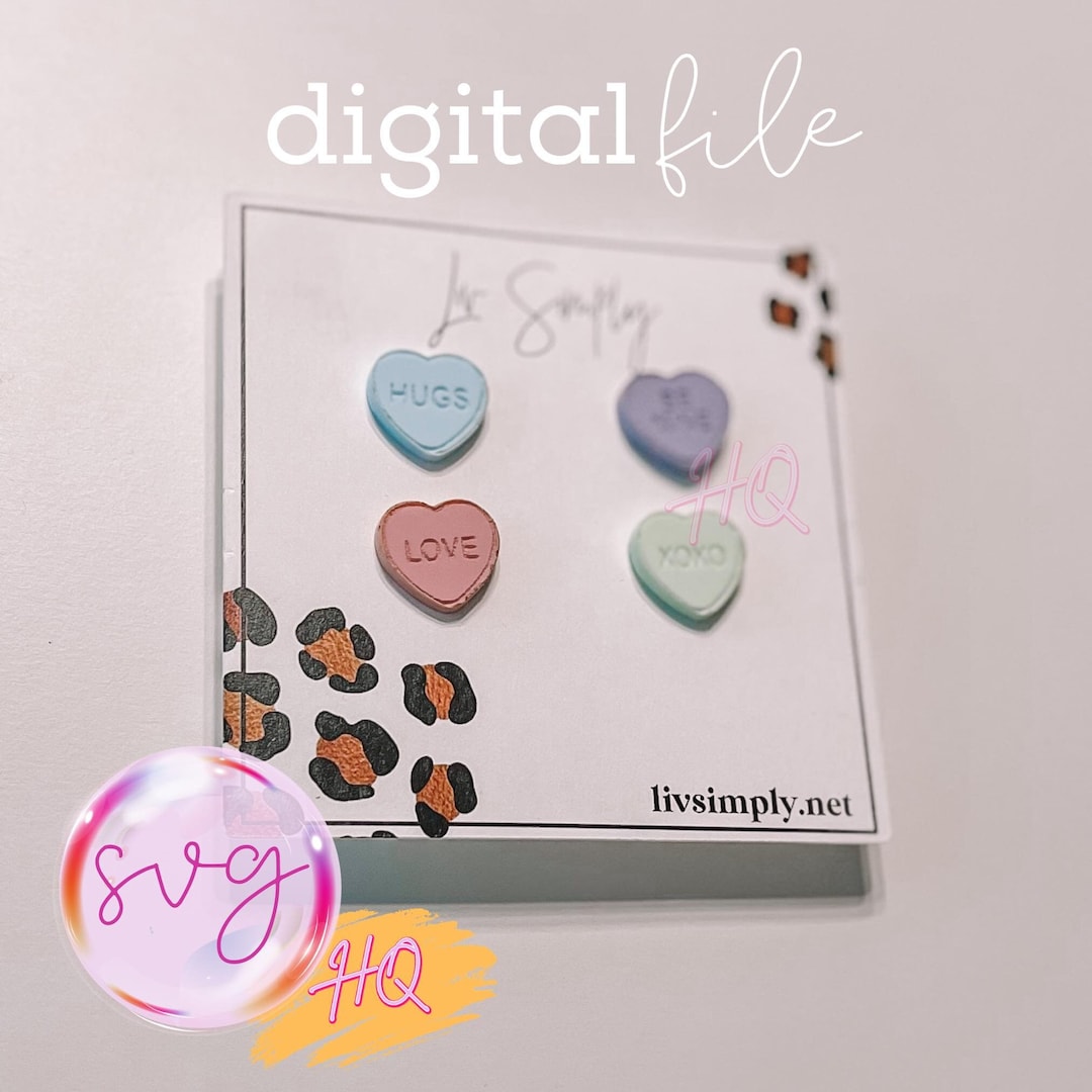 Convo Heart Earrings SVG - Etsy