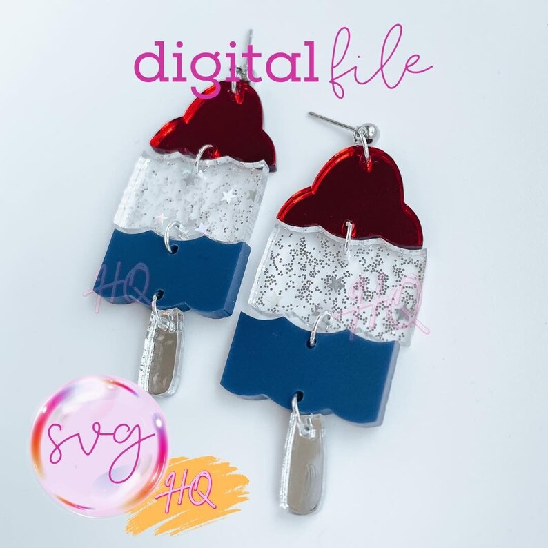 Bomb Pop Earrings SVG - Etsy