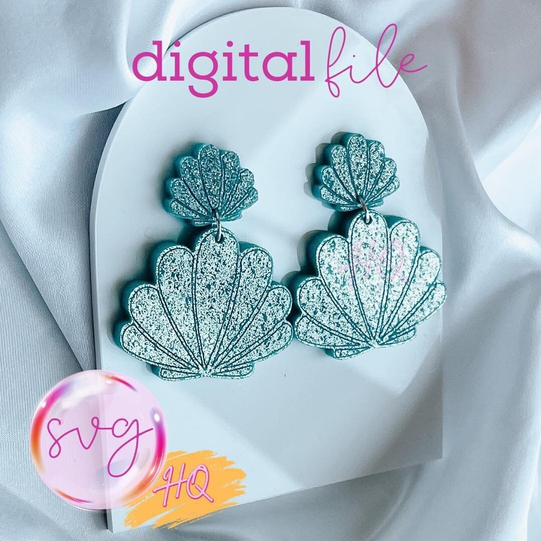 Seashell Earrings SVG - Etsy