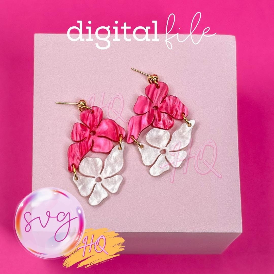 Abstract Flower Earrings SVG - Etsy