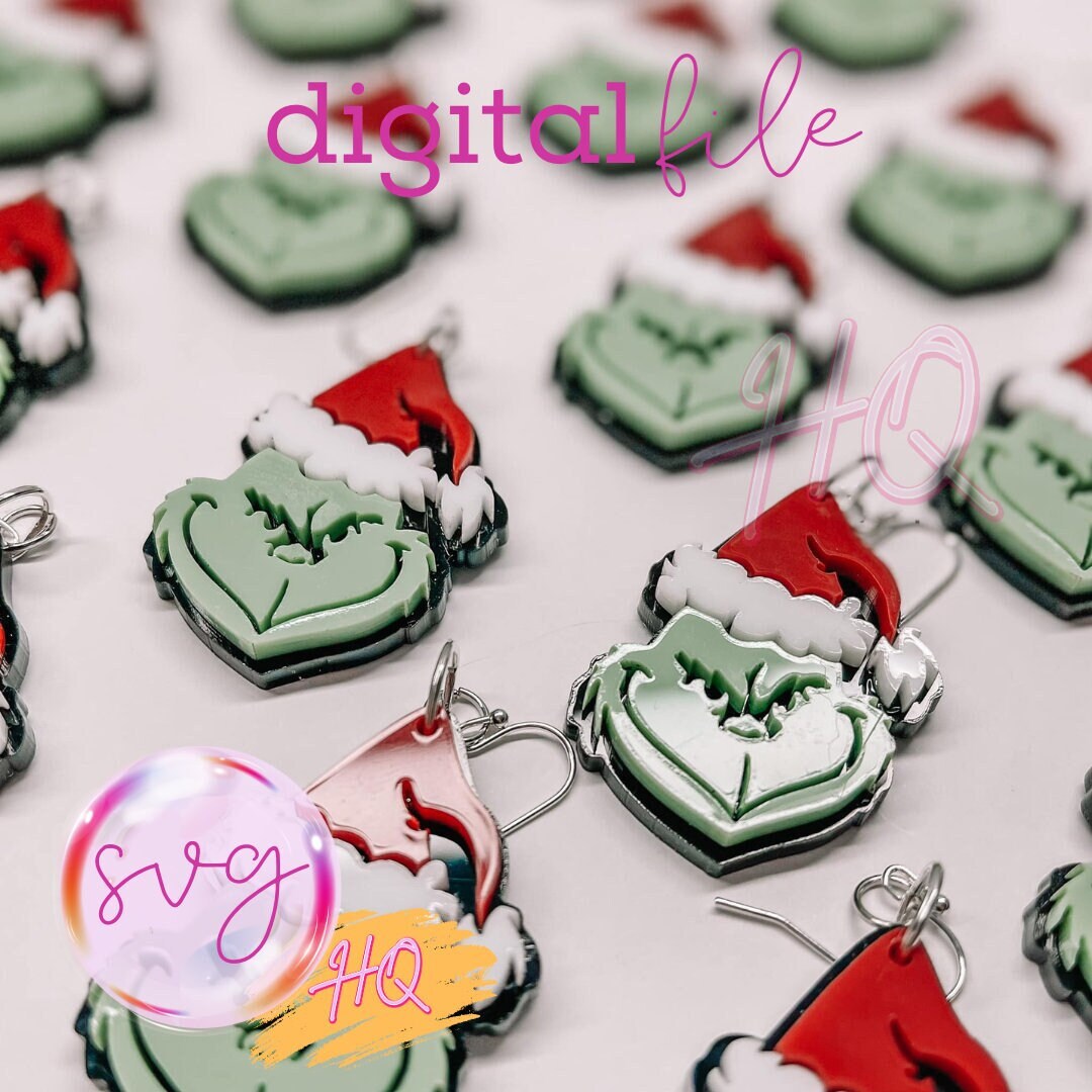 Grouchy Christmas Earrings SVG - Etsy Canada