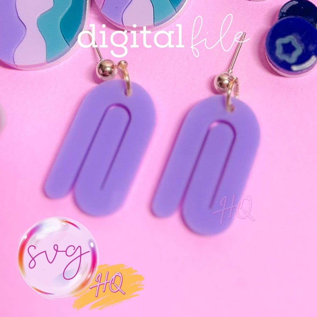 Paperclip Earrings SVG - Etsy