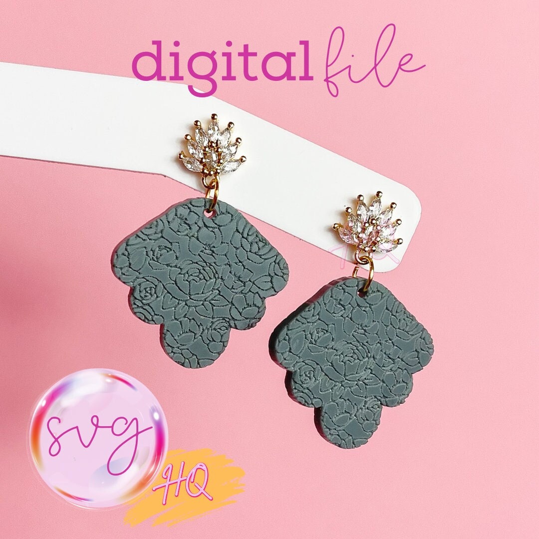 Floral Dangle Earrings SVG - Etsy