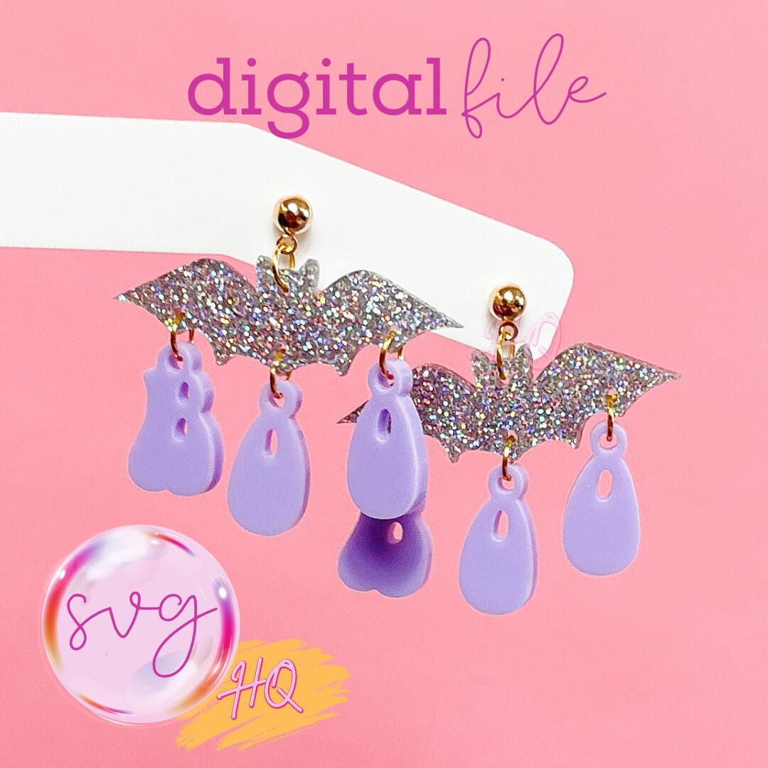 BOO Bats Earrings SVG - Etsy