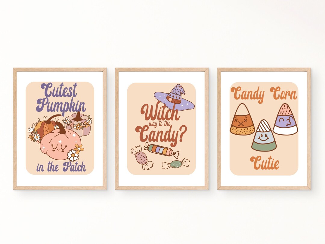 Retro Halloween Art Printables, Cute Halloween Sayings Wall Art, Funny ...
