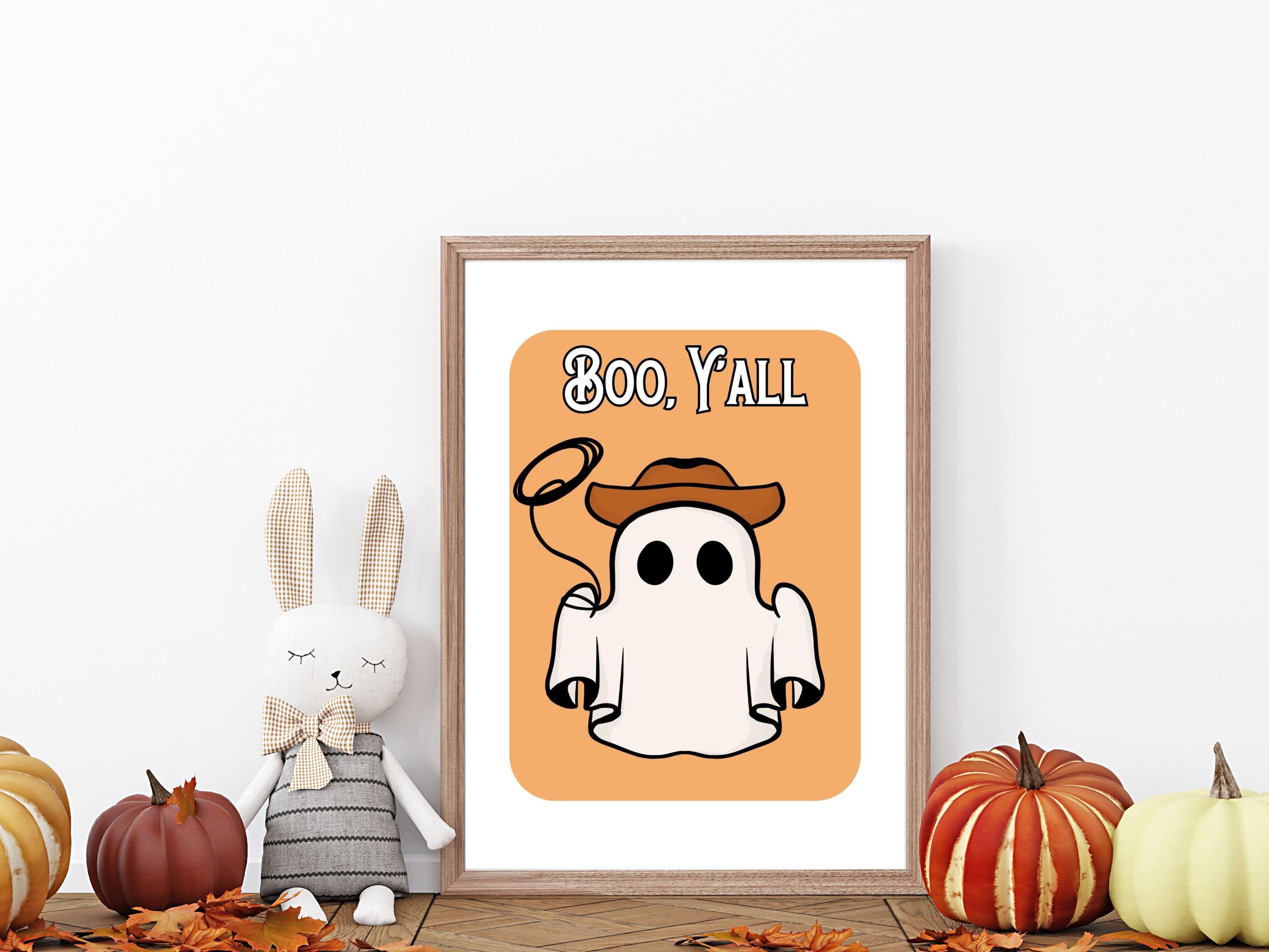 Cowboy Ghost Halloween Wall Art Printable Funny Halloween - Etsy