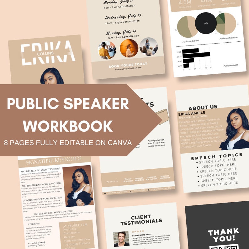 Customizable Public Speaking Media Kit, Public Speaking Booking Gig ...