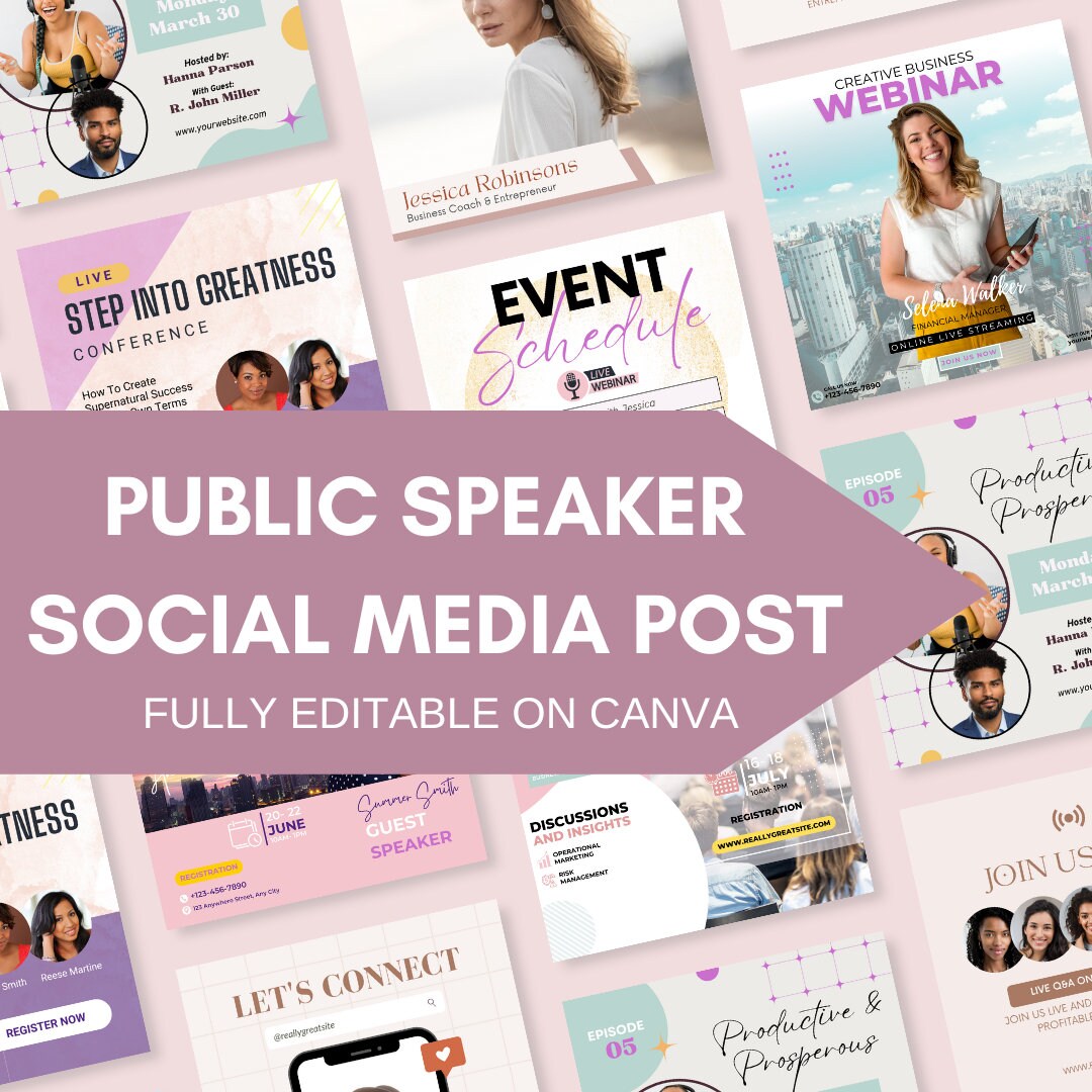 Public Speaker Social Media Template, Public Speaking Social Media Post ...