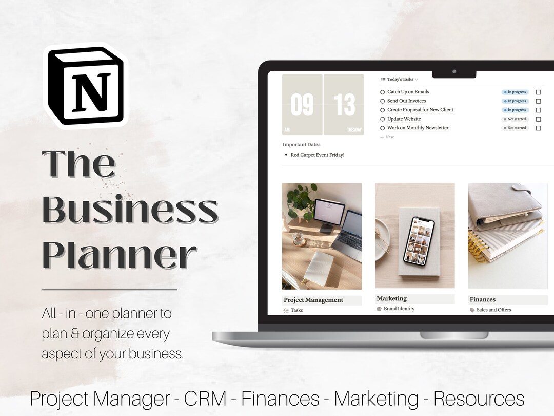Notion Template Business Business Planner Notion Template - Etsy