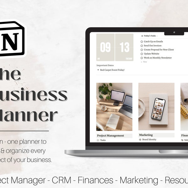Notion Template Business Dashboard - Etsy