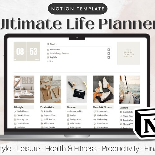 Notion Template Life Planner Notion Dashboard Notion Etsy