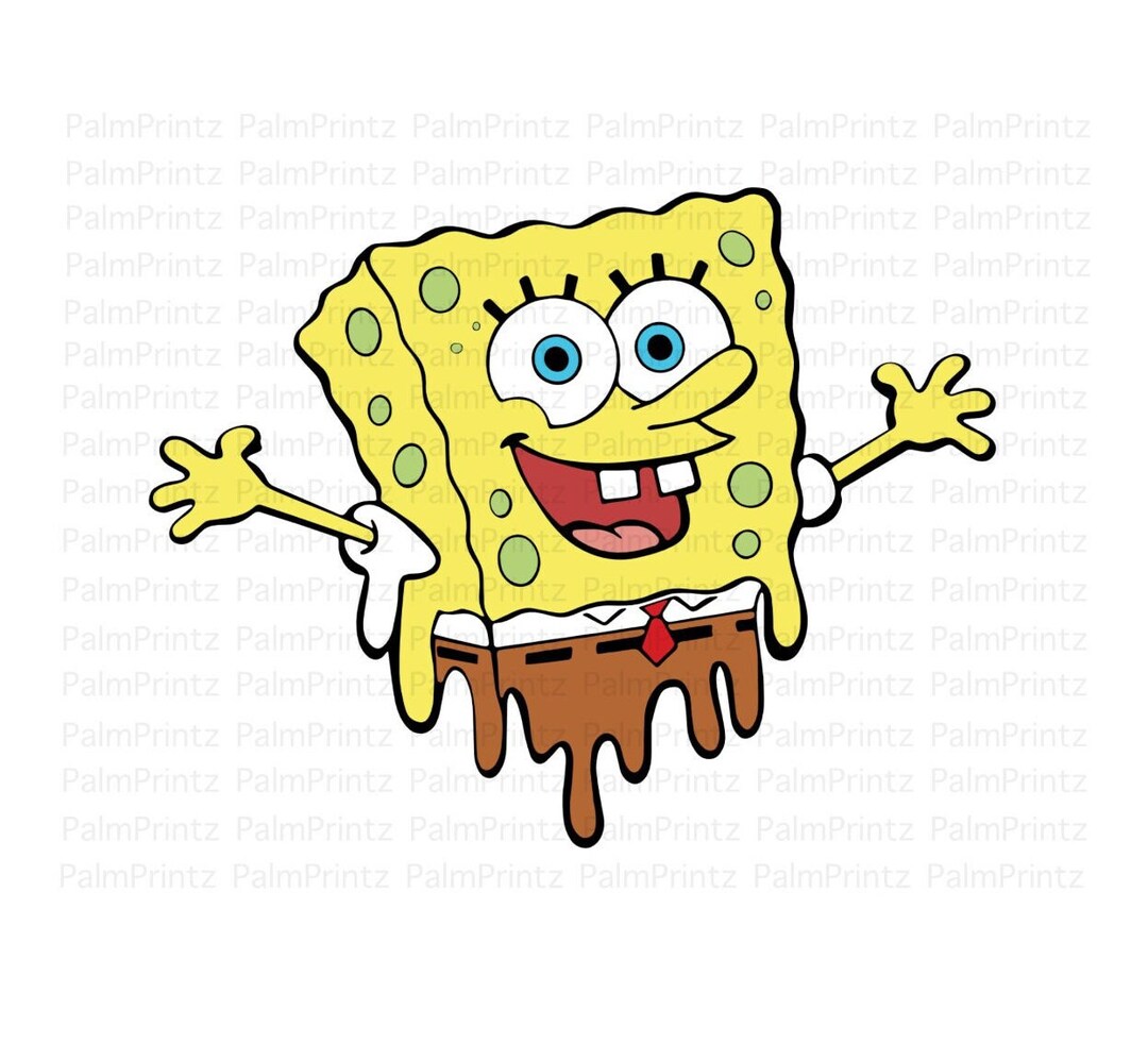 Dripping Sponge Bob SVG PNG and JPEG Digital Files - Etsy