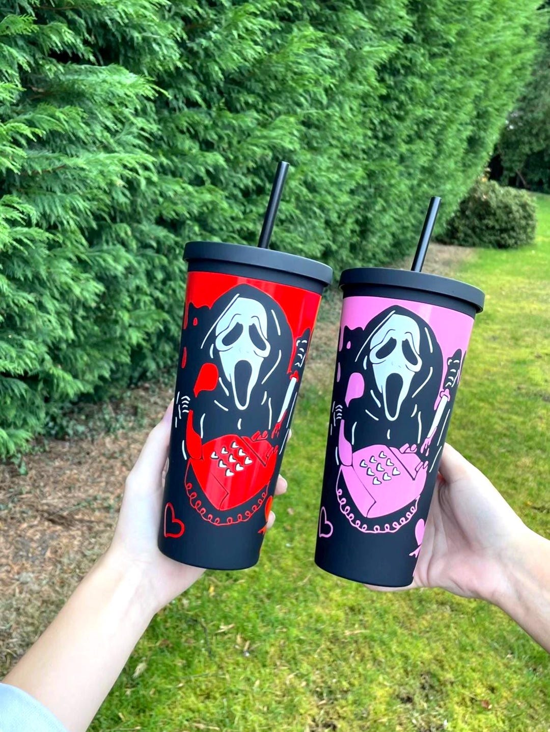 Matte Cup | Scream Inspired Tumbler | 24oz | With Straw | Thermal | Cup ...