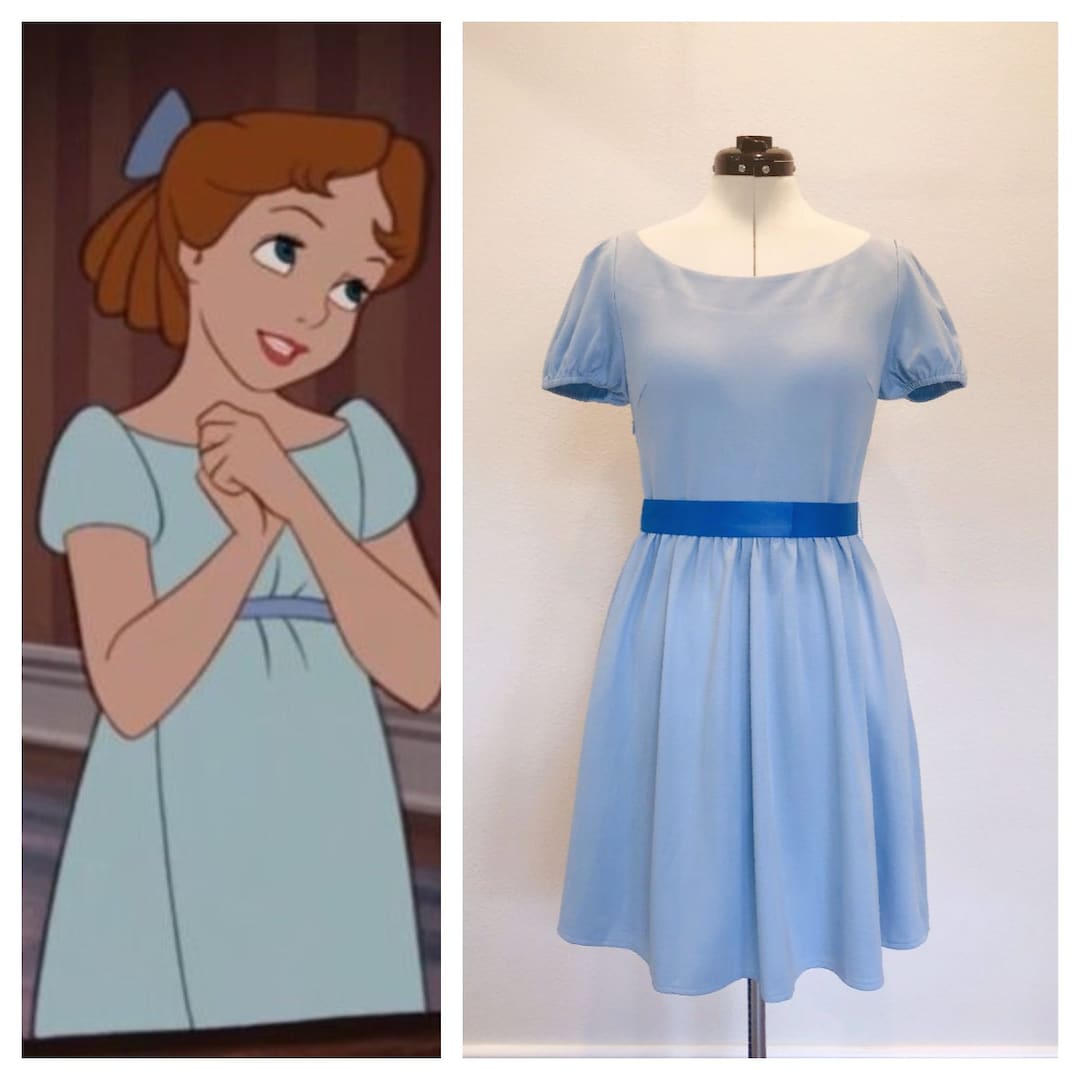Adult Wendy Darling Dress Peter Pan Wendy Short Sleeve Blue Dress With ...
