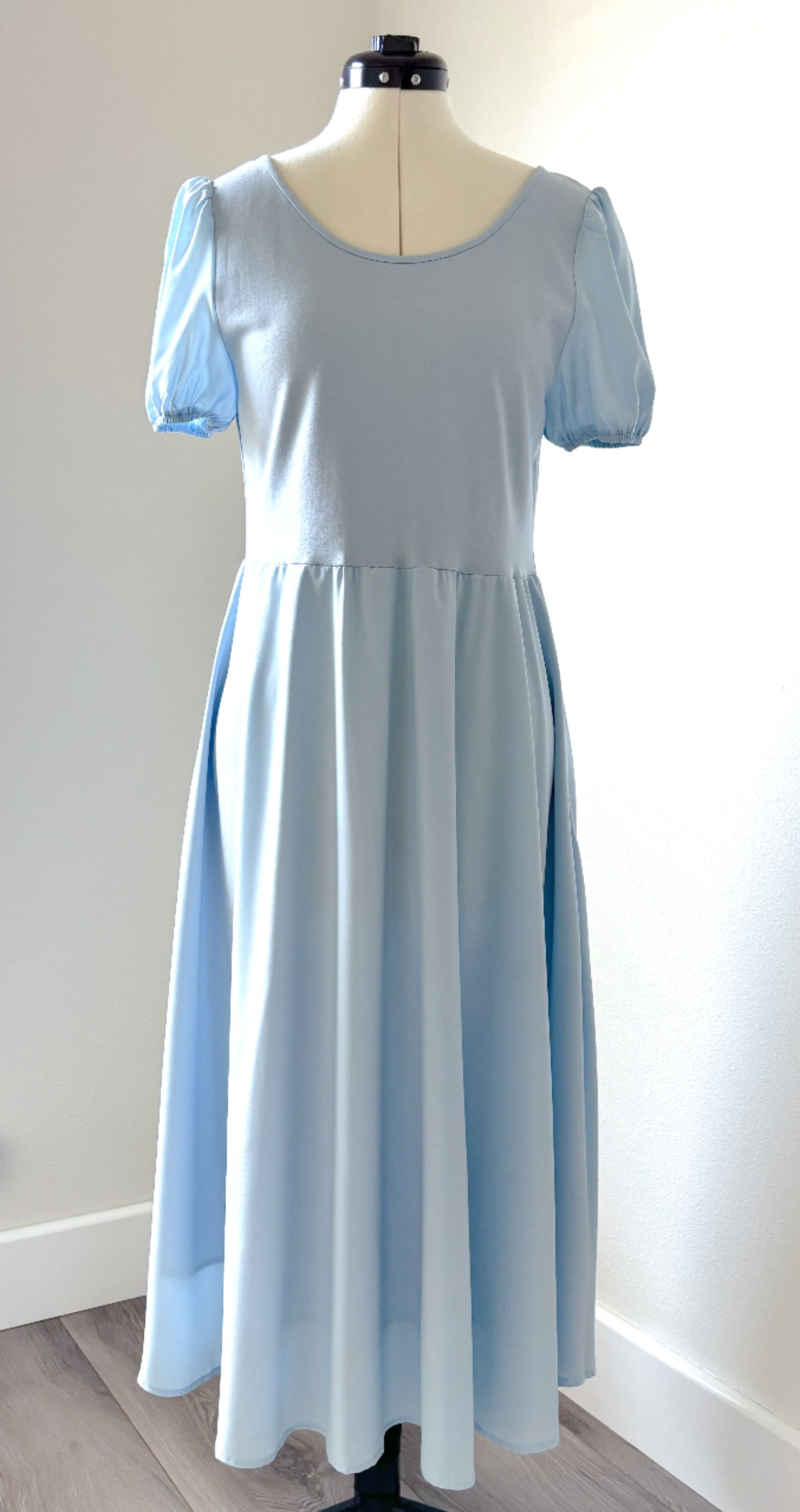 Adult Wendy Darling Dress Peter Pan Wendy Short Sleeve Blue Dress With ...