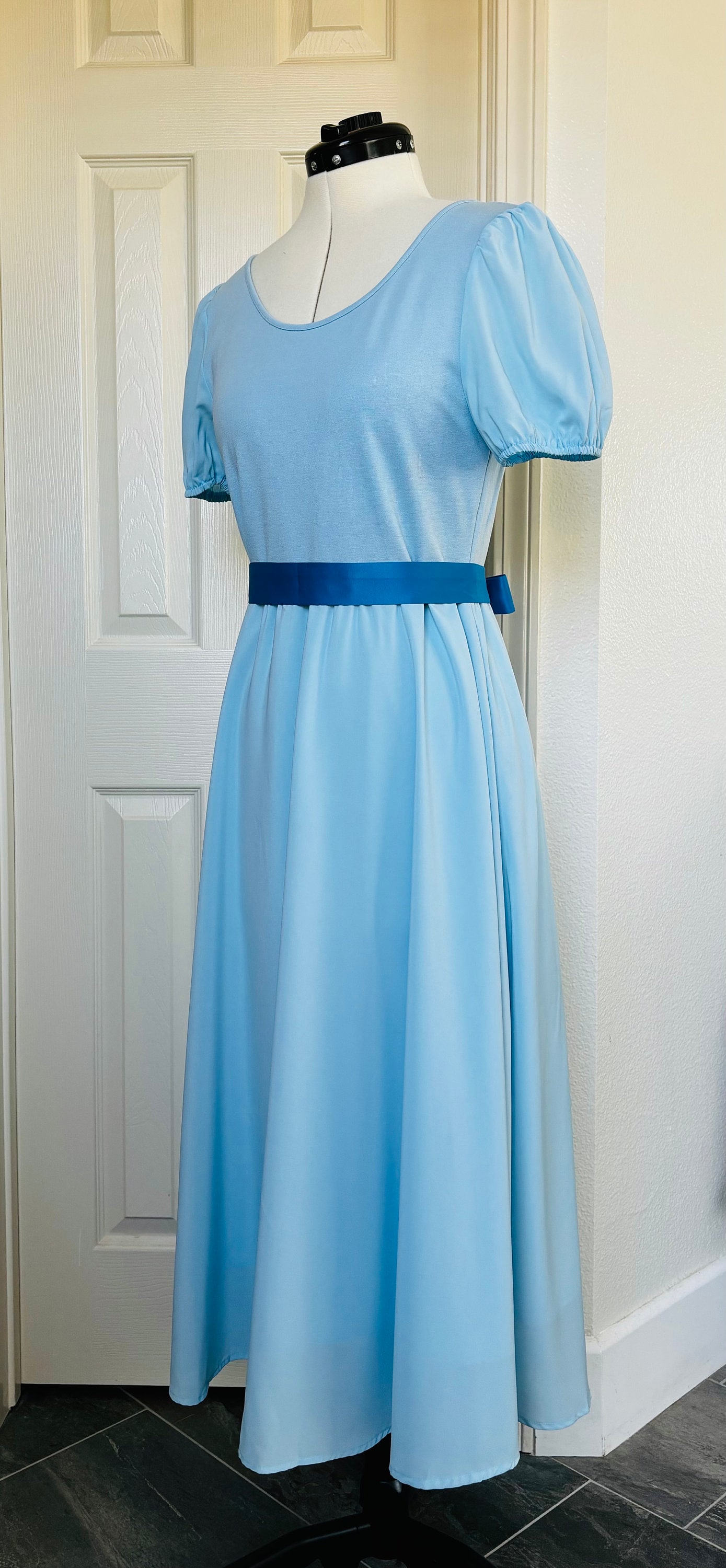 Adult Wendy Darling Dress Peter Pan Wendy Short Sleeve Blue Dress With ...