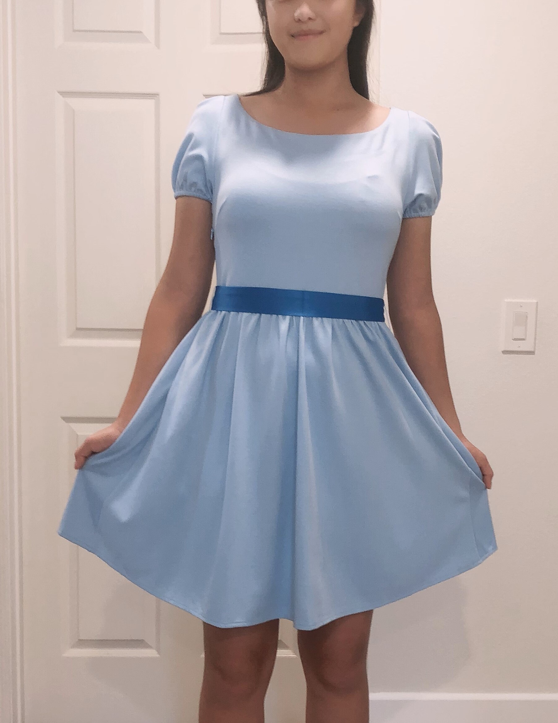 Adult Wendy Darling Dress Peter Pan Wendy Short Sleeve Blue Dress With ...