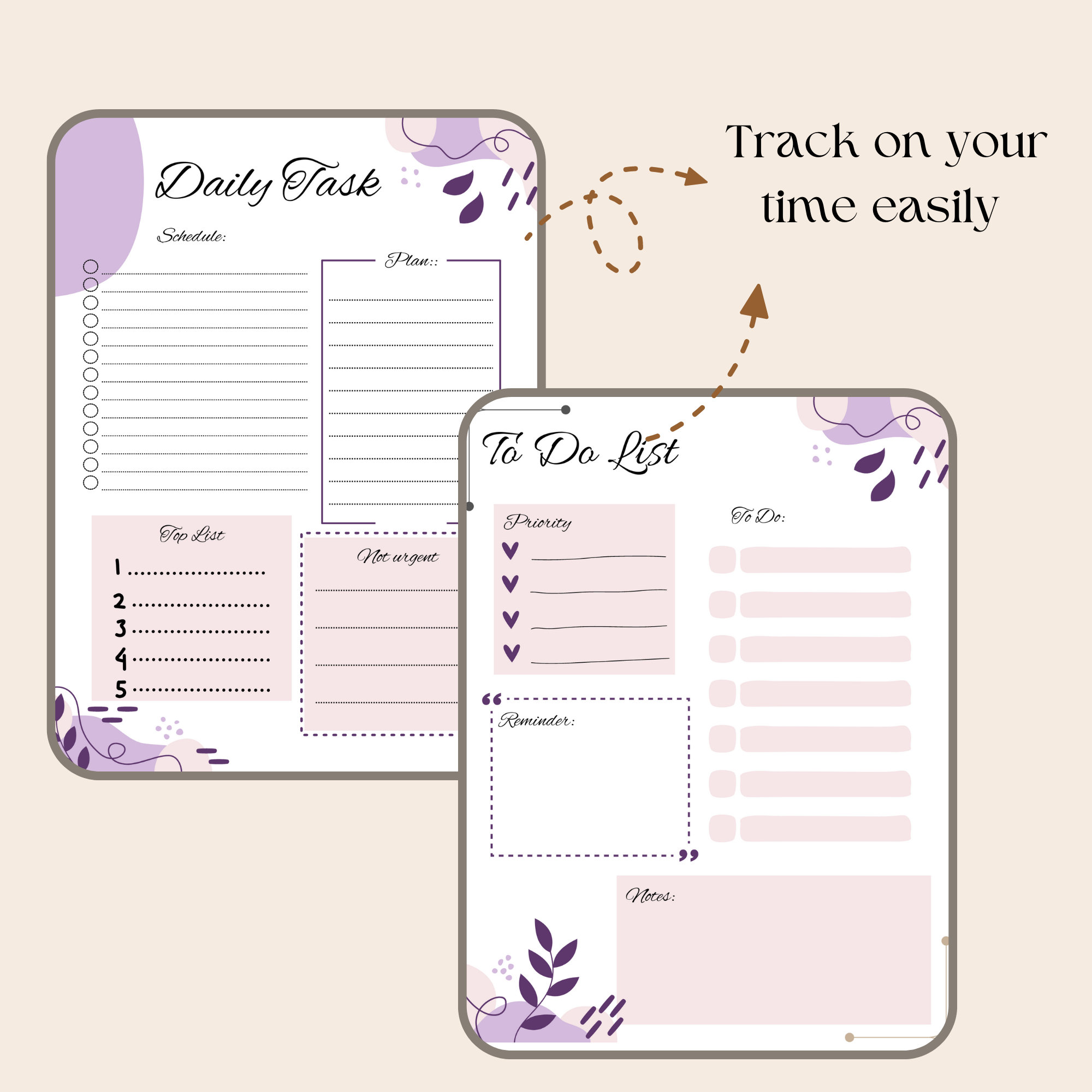 To Do List Purple Color, Schedule Plans, Printable Schedule Template - Etsy