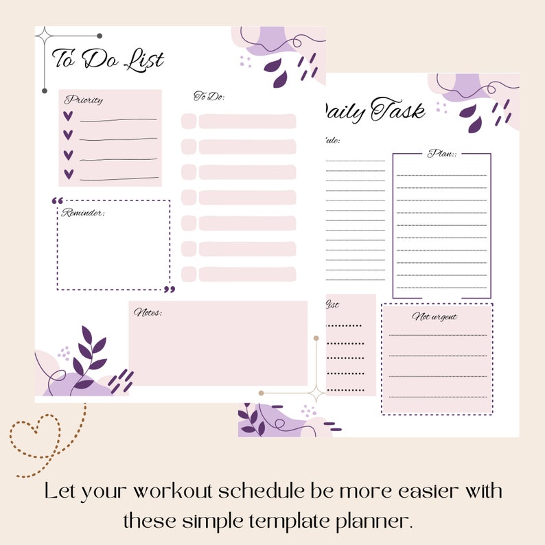 To Do List Purple Color, Schedule Plans, Printable Schedule Template - Etsy