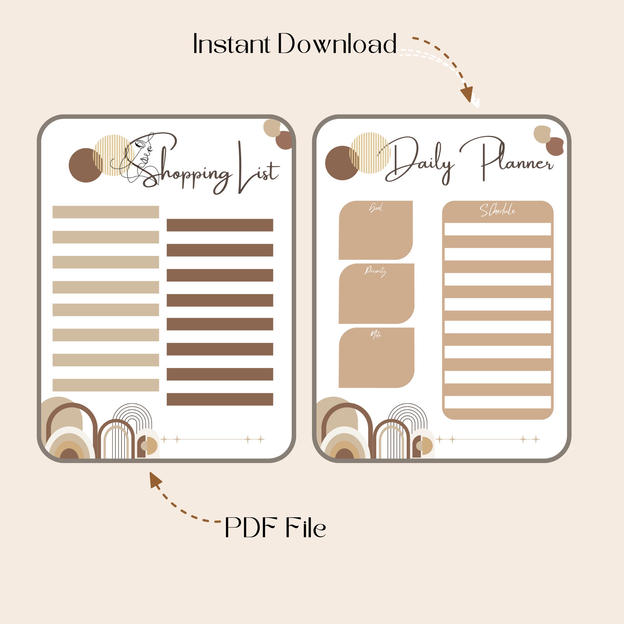 Minimalist Planner Template, Weekly Planner, Daily Planner, To- Do List ...