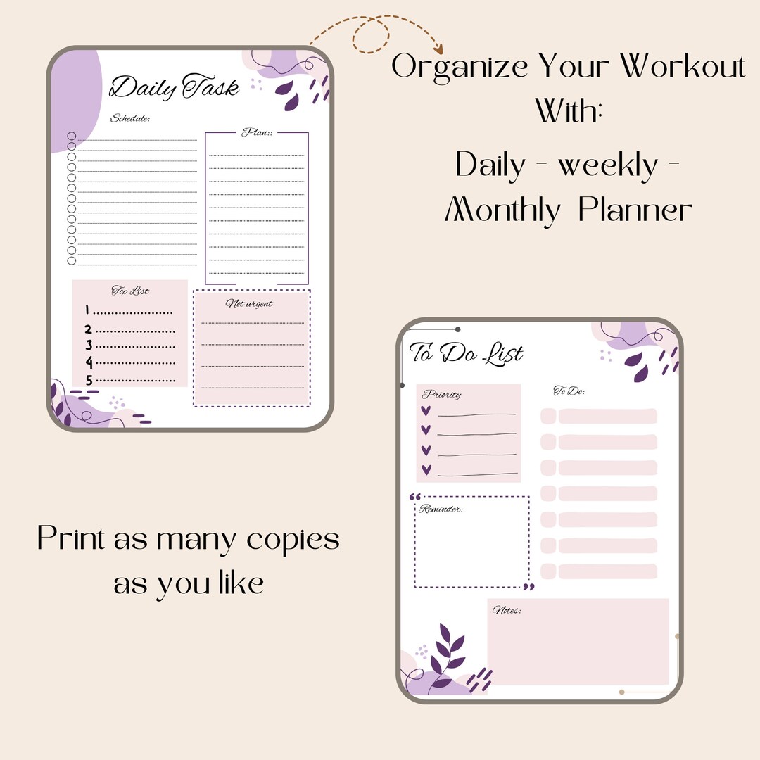 To Do List Purple Color, Schedule Plans, Printable Schedule Template - Etsy