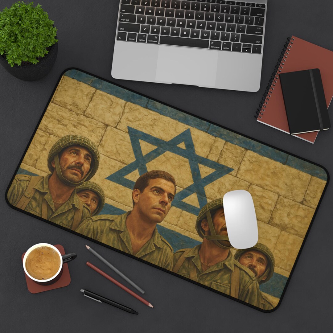 Jerusalem Day Desk Mat: Israeli Soldiers, Star of David - Jewish Pride ...