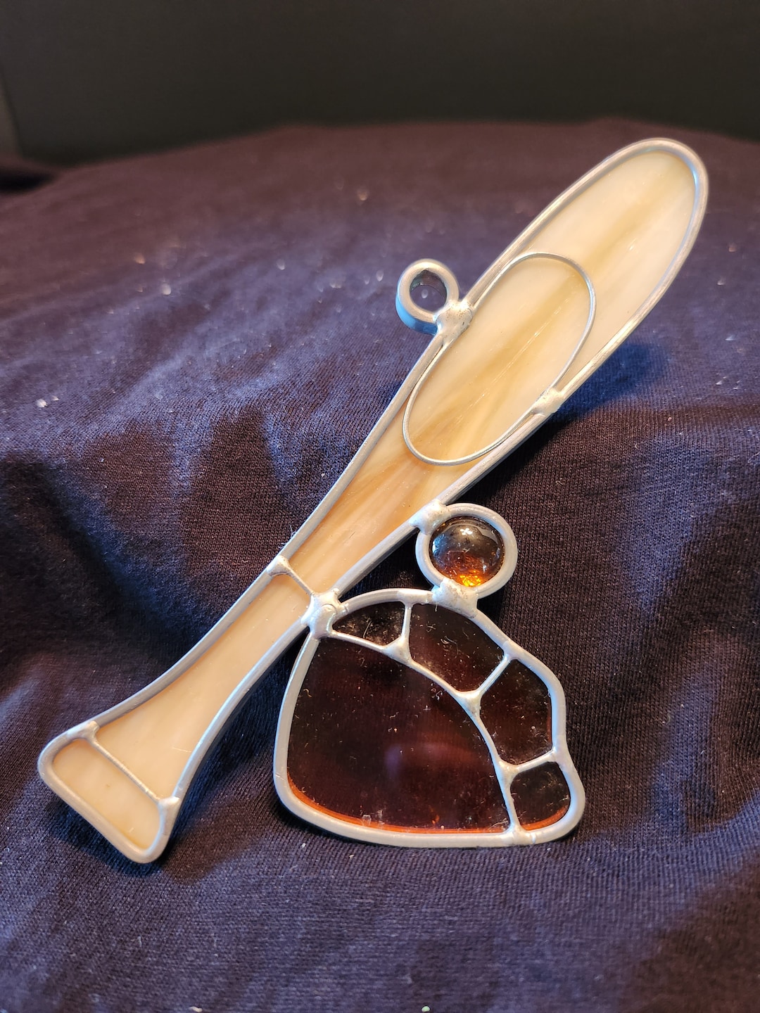 Stained Glass Slag Glass Bat, Ball, Glove, Baseball Christmas Ornament ...