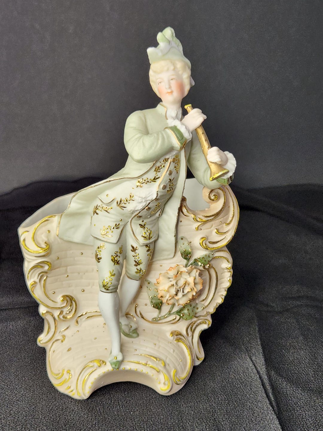 French Provincial Planter, 18th Century Man Playing a Horn, Music, Sea ...