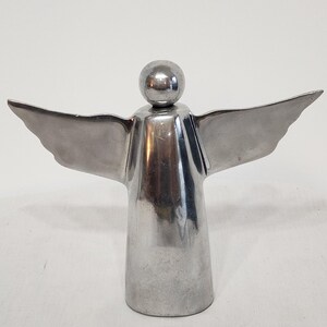 Silver Aluminum Angel Figurine, Minimalist Modern MCM Style Decor ...