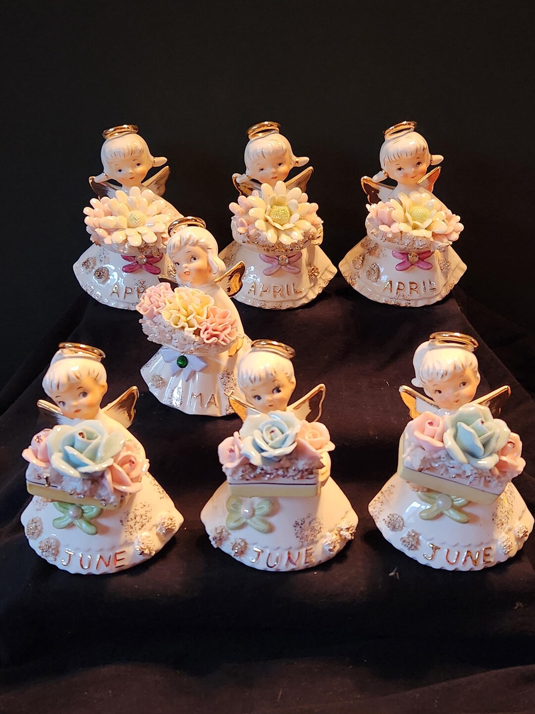 Lefton 489 Birthday Angel of the Month, Month Flower and Birthstone ...