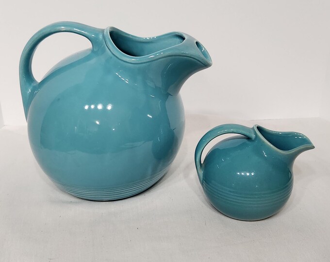 Fiestaware Turquoise Harlequin Ball Pitcher and Creamer, Homer Laughlin ...