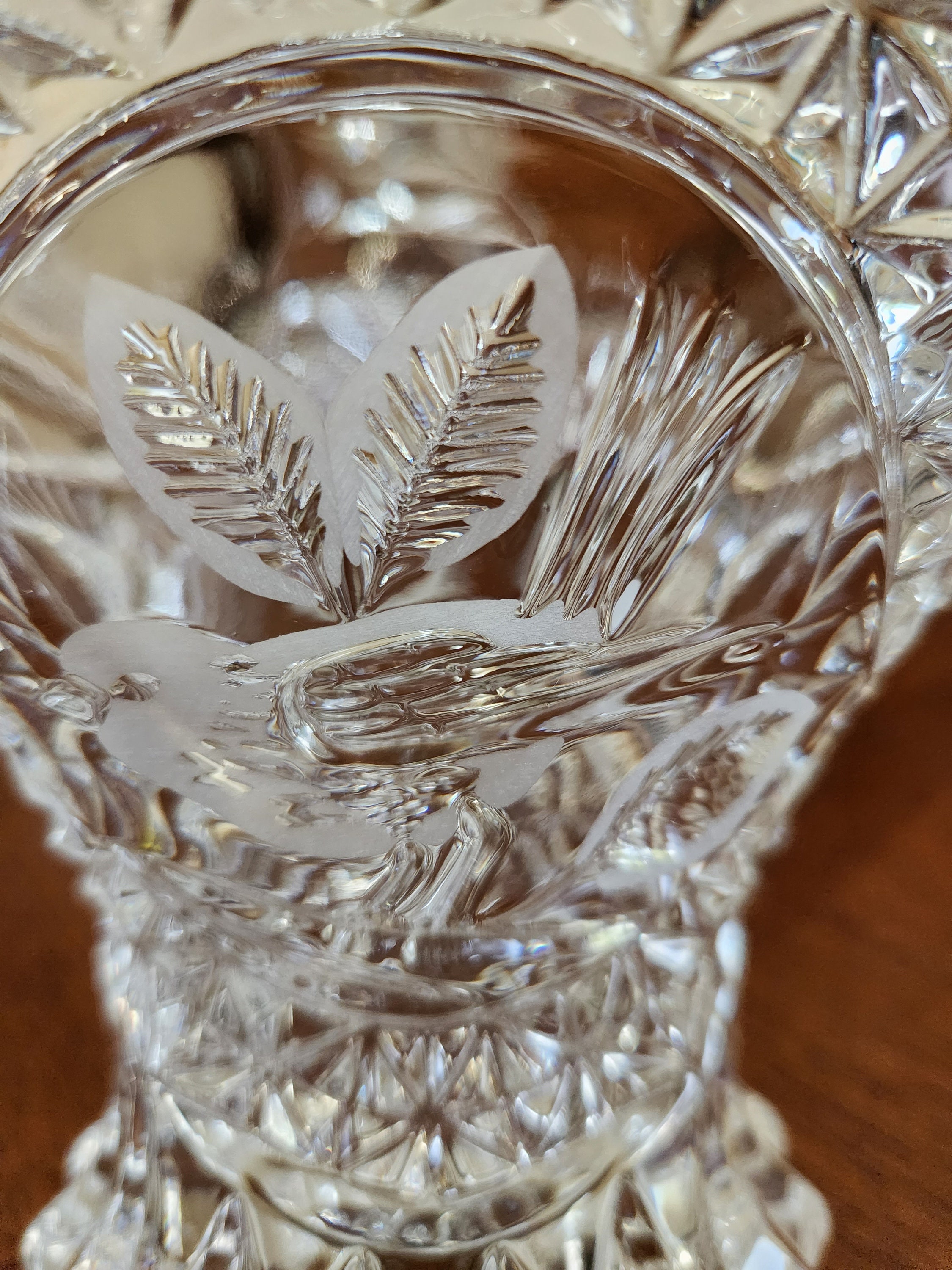 Hofbauer 24% Lead Crystal Glass Basket Byrdes Pattern. Made in Germany ...