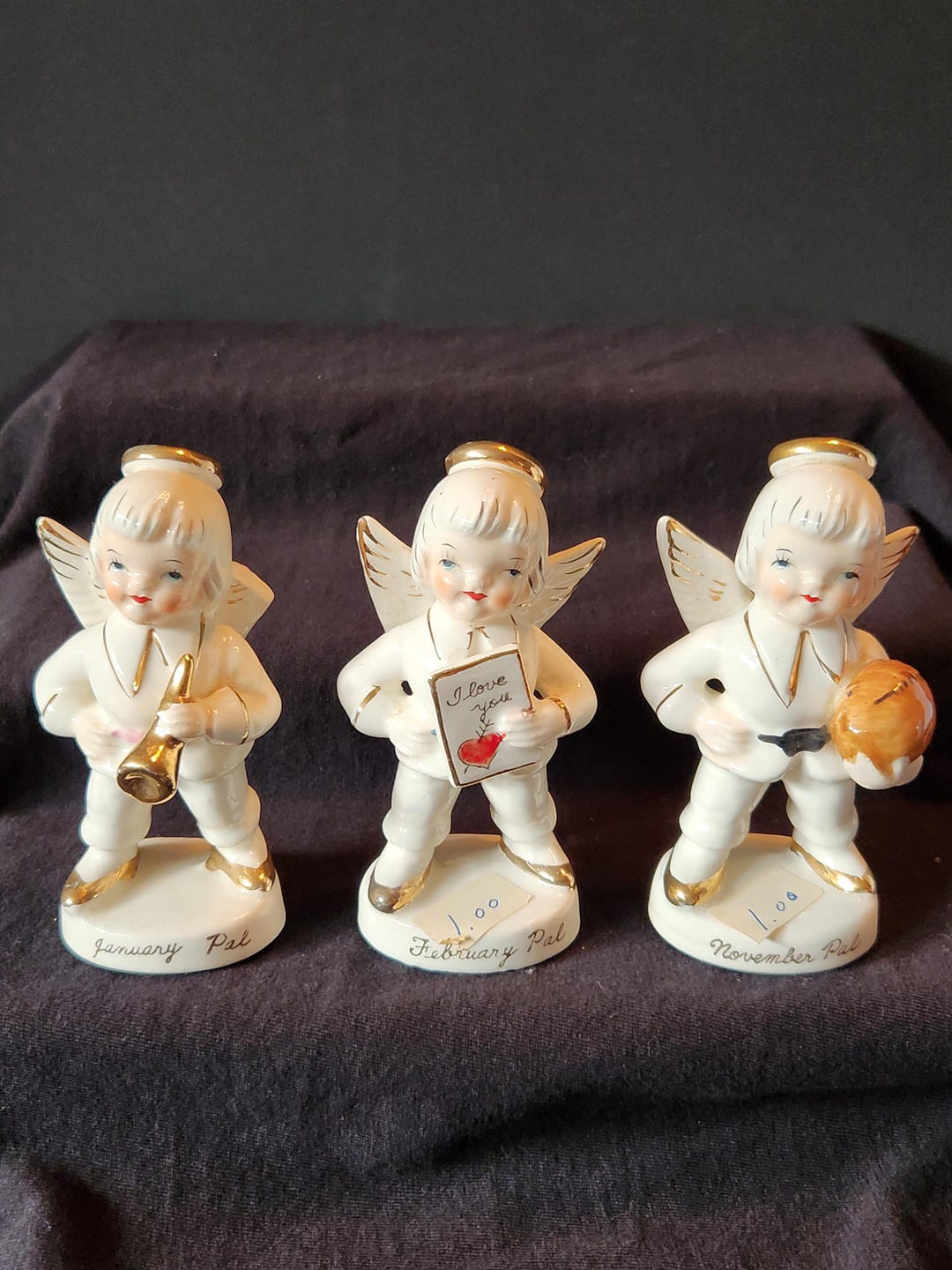 Napco Japan 1600 Birthday Angel of the Month, Boy Pal Angels, January ...