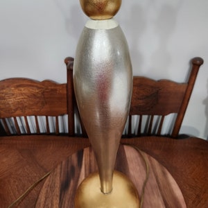 Atomic MCM Gold Silver Missile Table Lamp Art Deco Original Harp ...