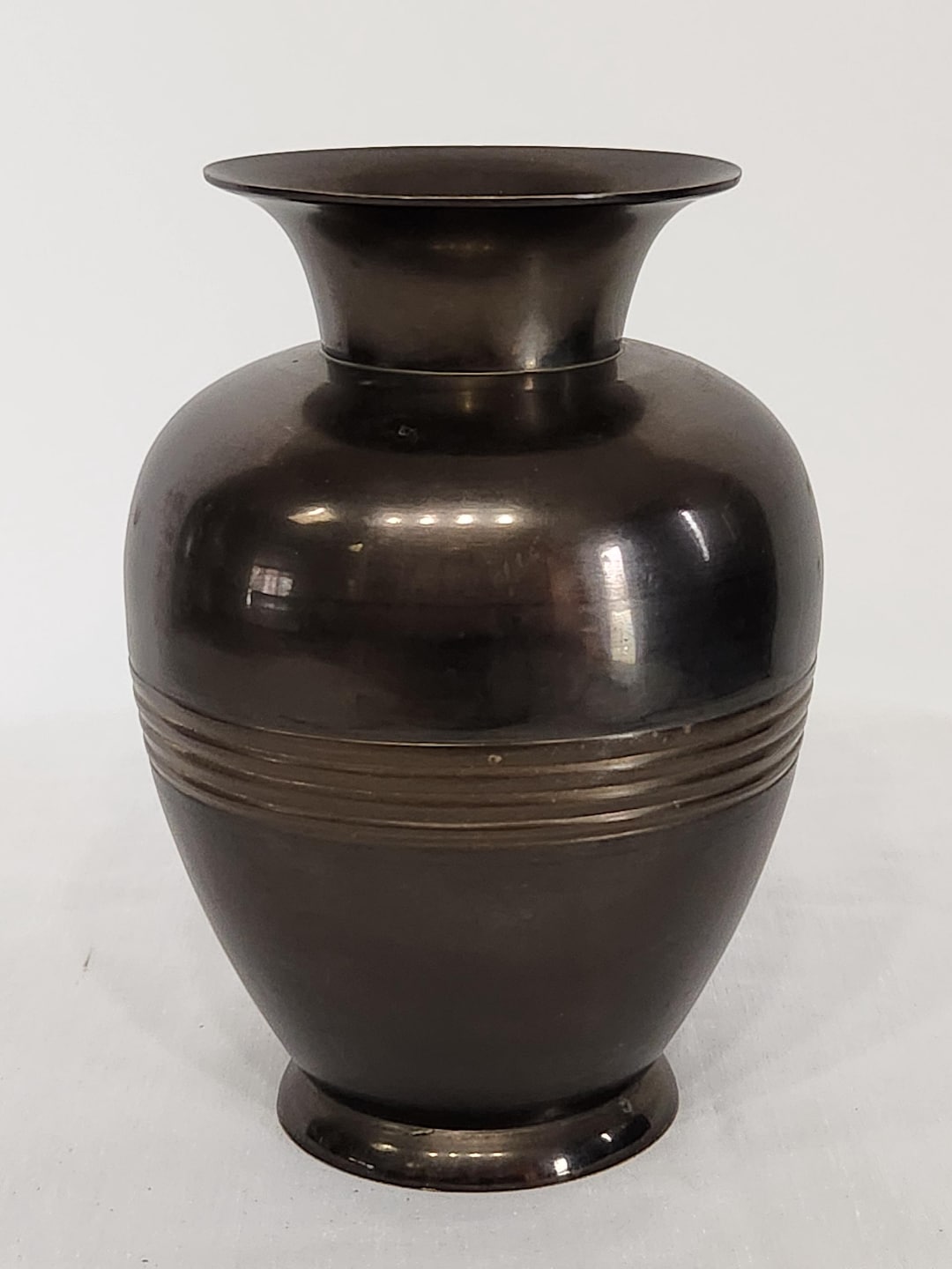 Solid Bronze and Brass Vase, Made in India, Vintage, Approx 7.5" Tall ...