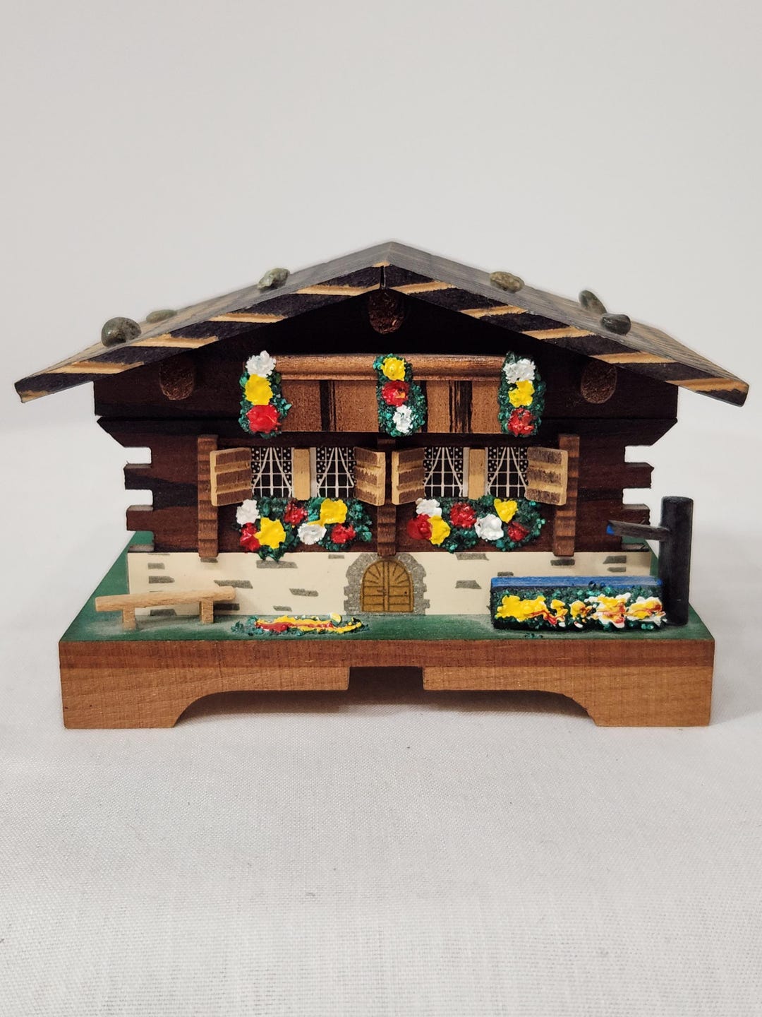 Swiss Chalet Music Box With Twirling Swiss Girl Ballerina, Swiss ...