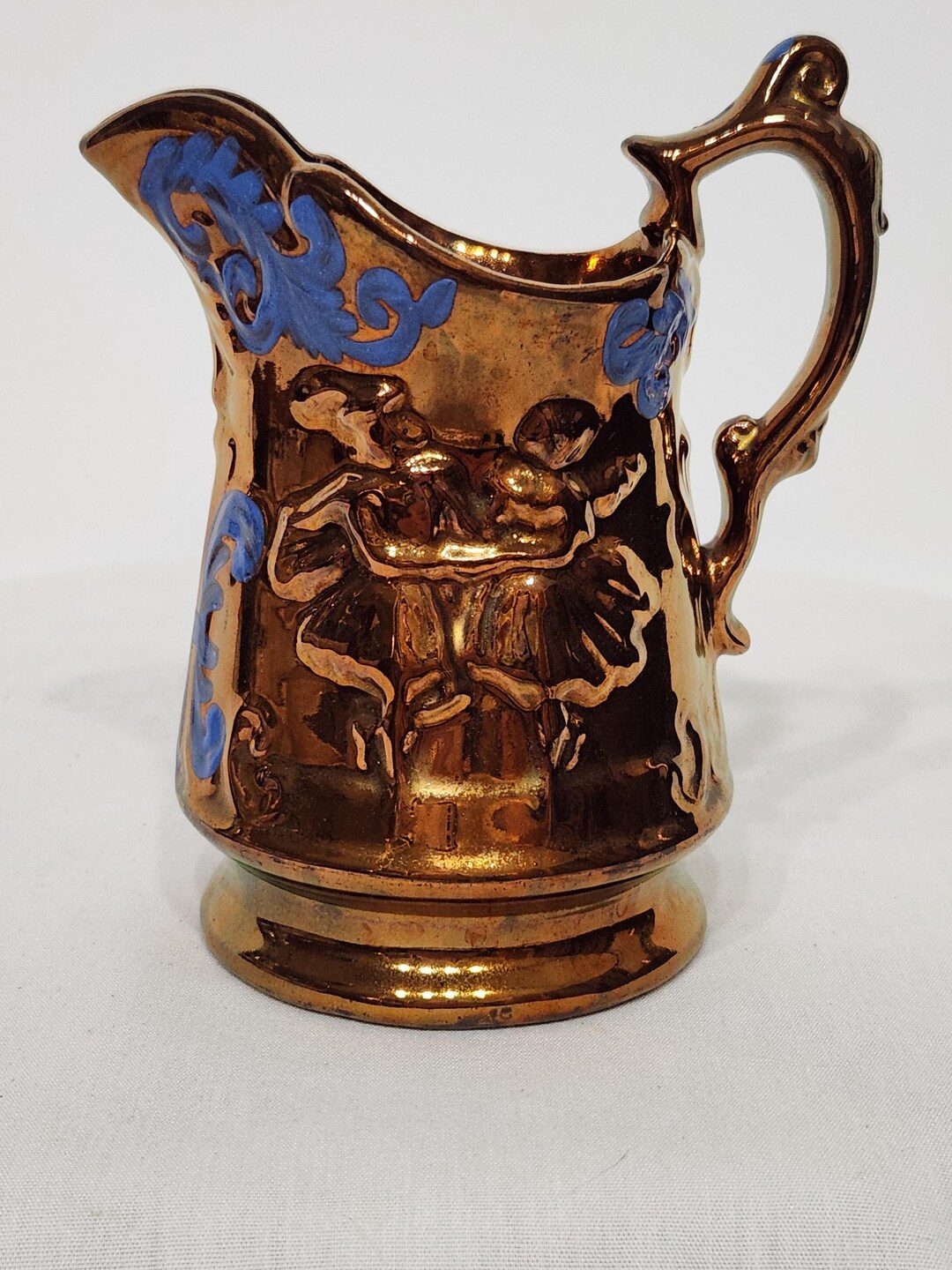 Alberton & Longton England, Blue Floral, Copper Luster Ware, Water ...