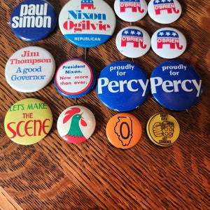 14 Political Campaign Advertising Pins, Lot of 14 - Etsy