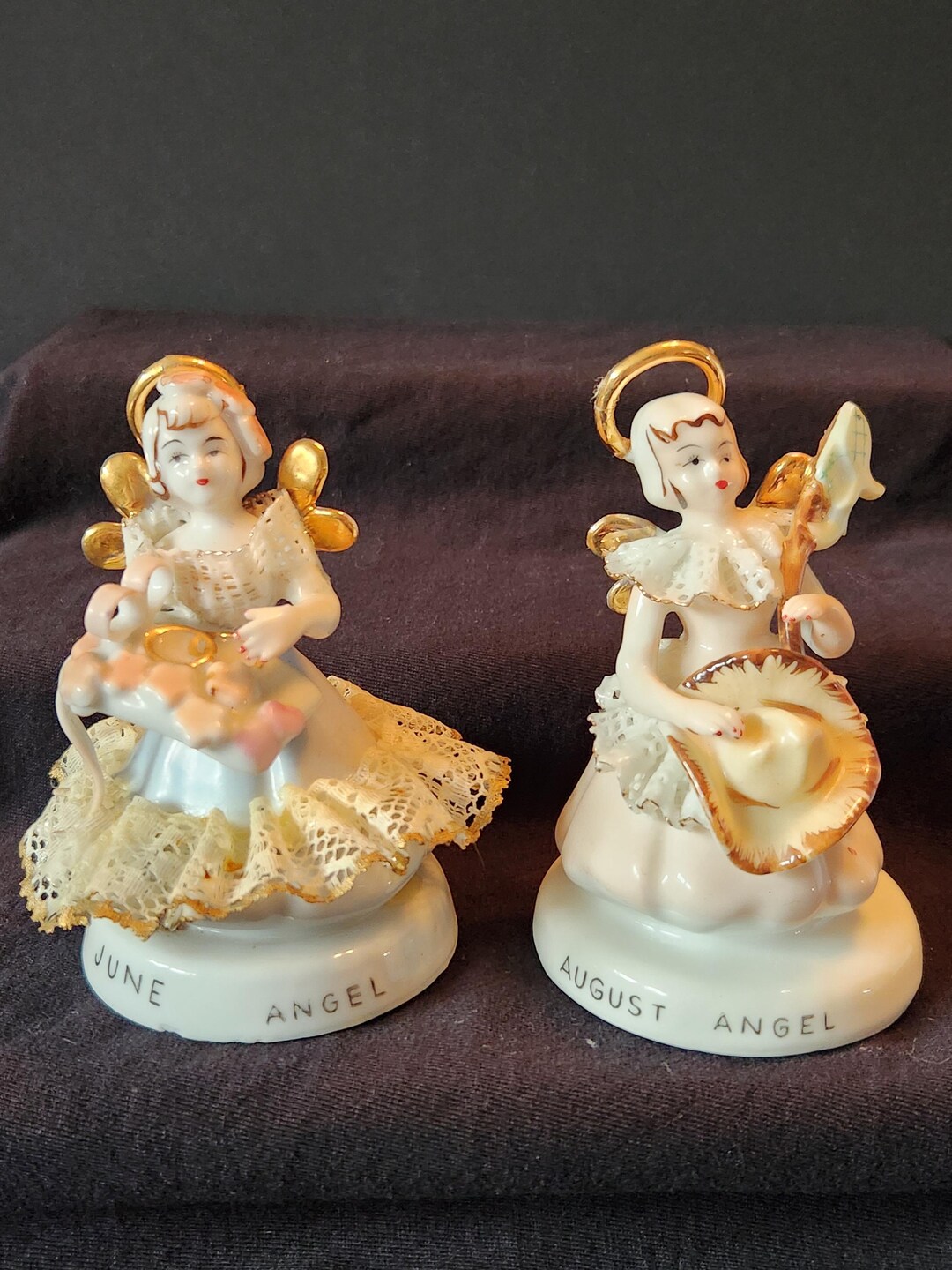 Napco Birthday Angel of the Month, S106 and S108, June and August, Halo ...