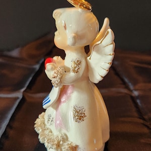 Lefton Birthday Angel of the Month, AR1987, July. Spaghetti Trim and ...