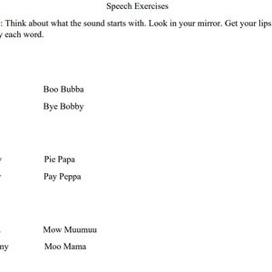 Bilabial Tongue Twisters, Apraxia, Speech Therapy, Articulation - Etsy