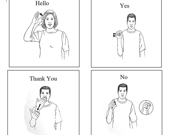 ASL Basics Cheat Sheet - Etsy