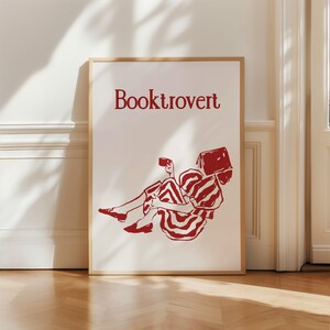 Reading Wall Art Booktrovert Funny Quote Giclee Unframed Print - Wall ...