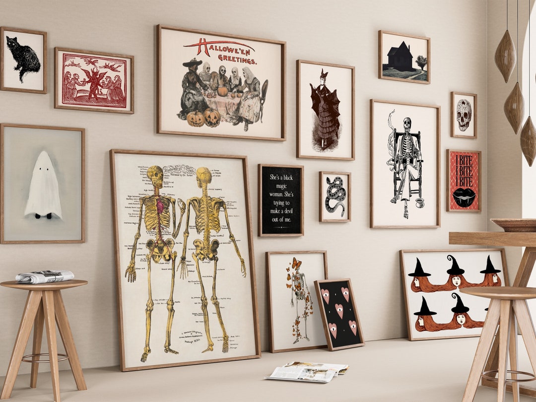 Halloween Dark Academia Poster Set: Spooky Vintage Gallery Wall ...