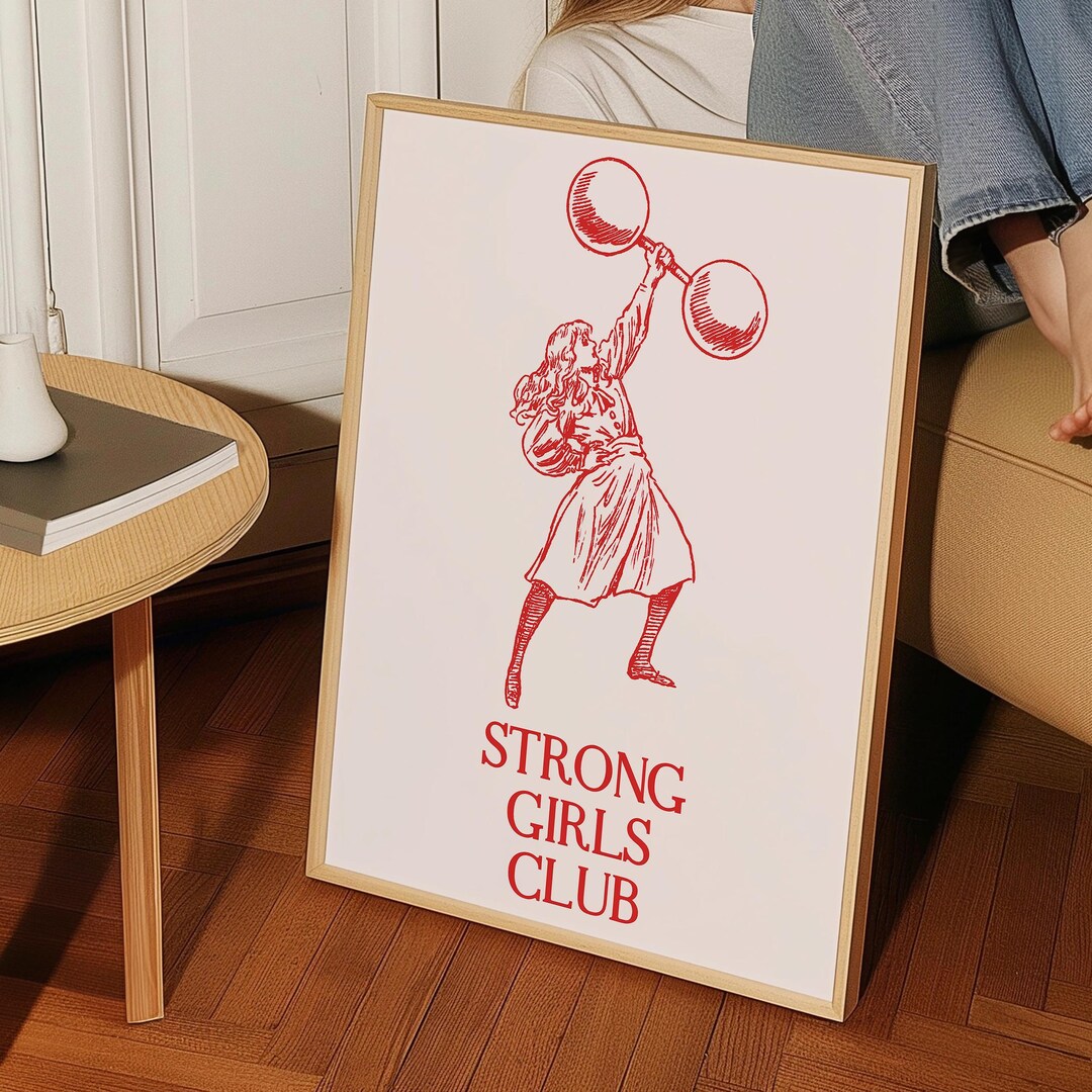 Strong Girls Club Retro Print: Feminist Bedroom Wall Decor (digital ...