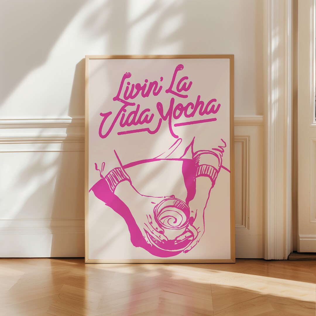 Retro Cafe Cappuccino Art Print: Livin’ La Vida Mocha (digital Download ...