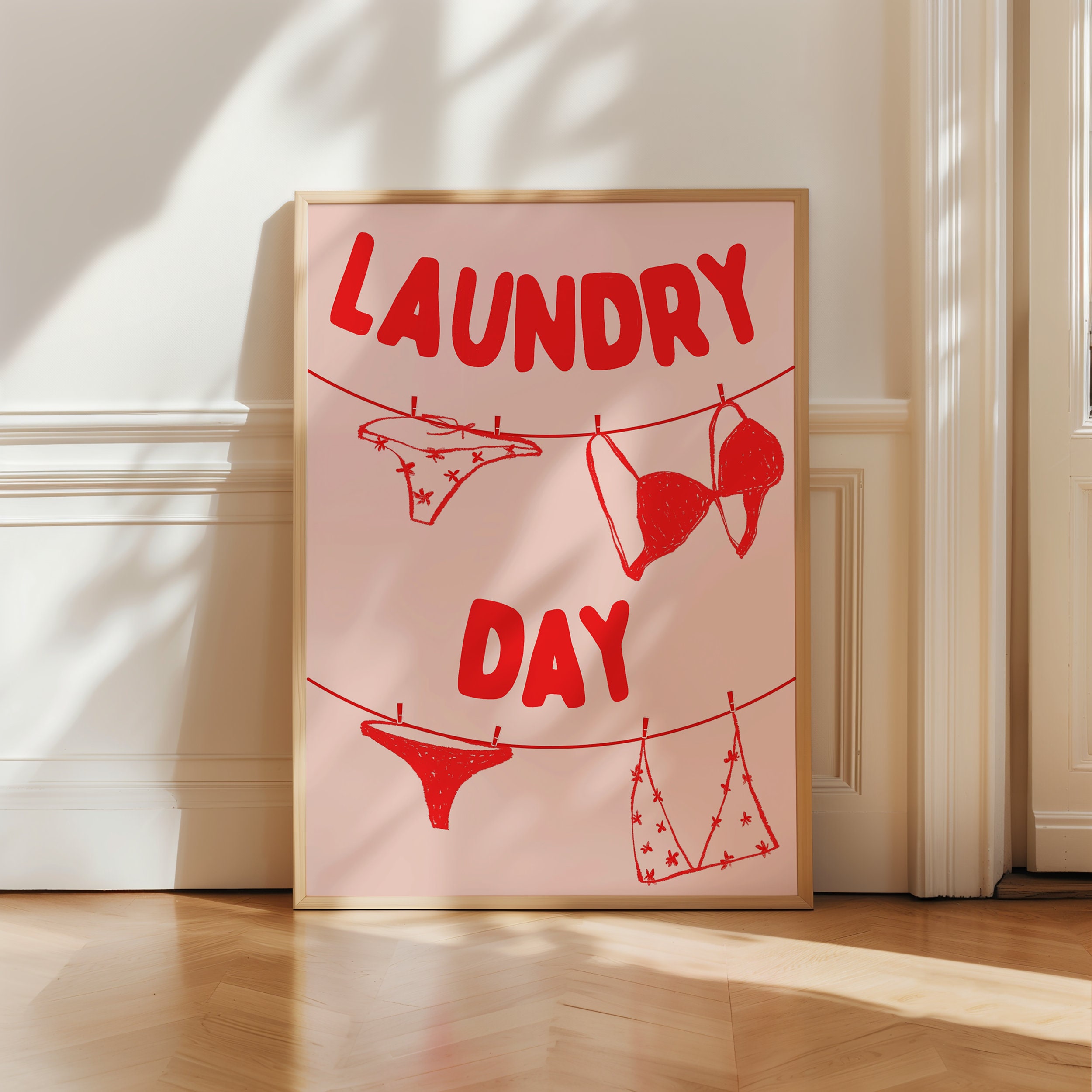 Laundry Day Wall Art Retro Girly Decor, Soft Girl Aesthetic Print ...