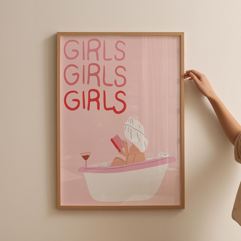Pink Bathroom Art - Etsy